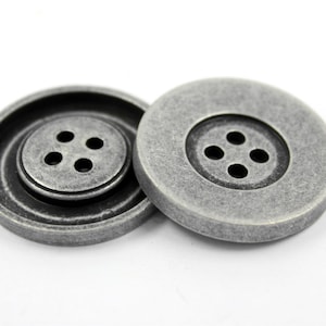 Large Antique Silver Metal Buttons - 33mm - 1 1/4 Inch - 4 Pcs - Etsy