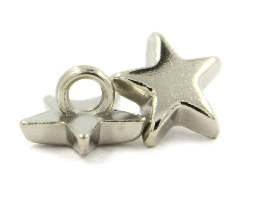 Star Metal Buttons - Silver Star Metal Shank Buttons - 10mm - 3/8 Inch ...