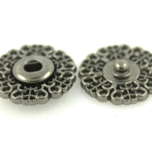 Motif Openwork Metal Snap Buttons in Gunmetal Color - 20mm - 3/4 Inch ...