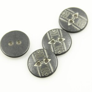 Metal Buttons - Strip Totem Gunmetal White Metal Hole Buttons - 11mm ...