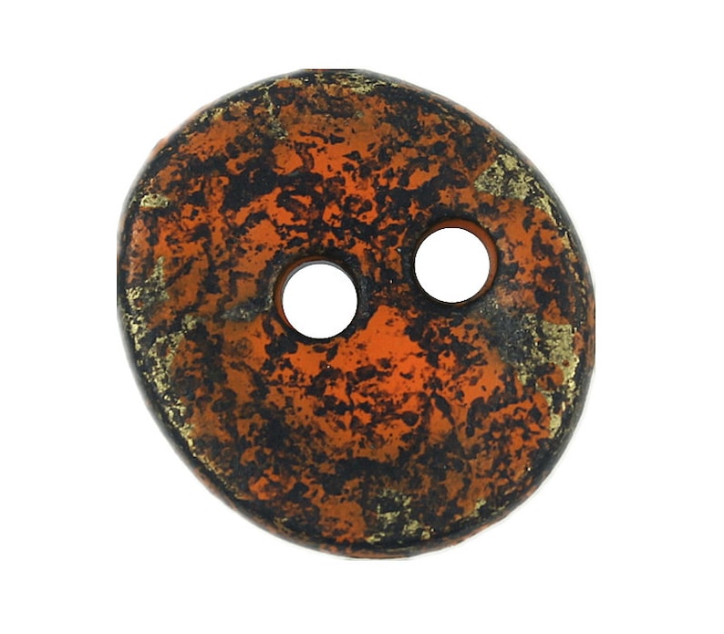 Metal Buttons Irregular Round Rust Patina Metal Hole Buttons | Etsy