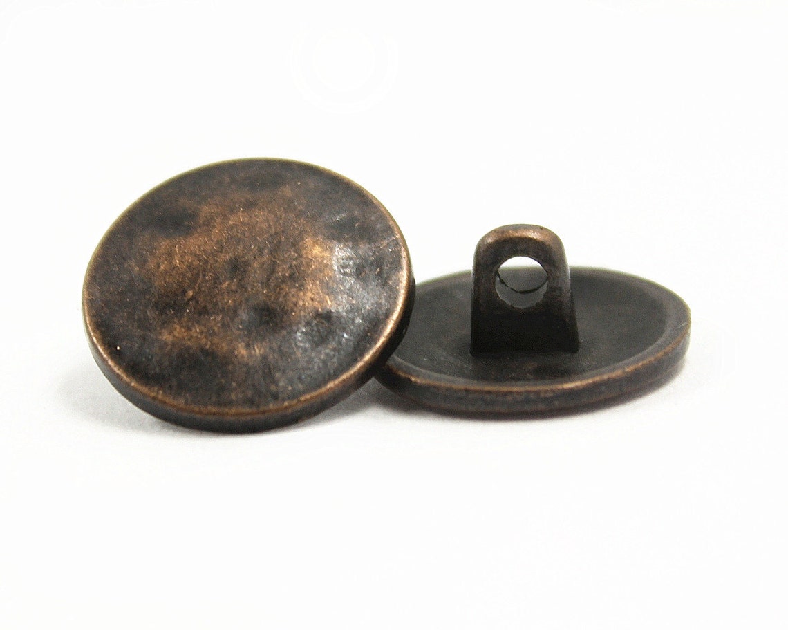 Metal Buttons Antique Copper Metal Shank Buttons 15mm - Etsy