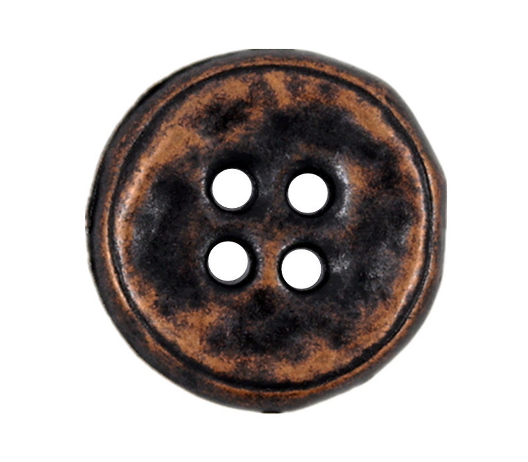Metal Buttons - Rustic Antique Copper Metal Hole Buttons - 22mm - 7/8 ...