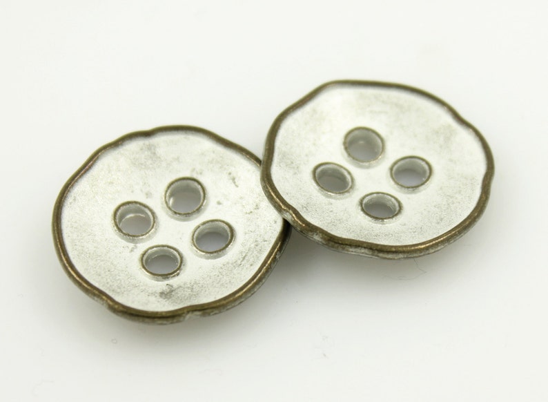 Metal Buttons Brass White Concave Hole Buttons 20mm 3/4 | Etsy