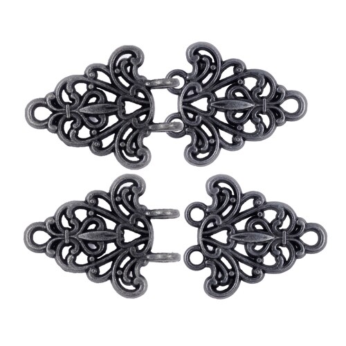 Matte Black Filigree Trivet Cloak Clasp Hooks and Eyes - Etsy