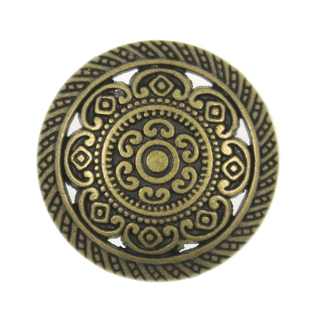 Metal Buttons - Metal Lacework Filigree Antiqued Brass Metal Shank ...