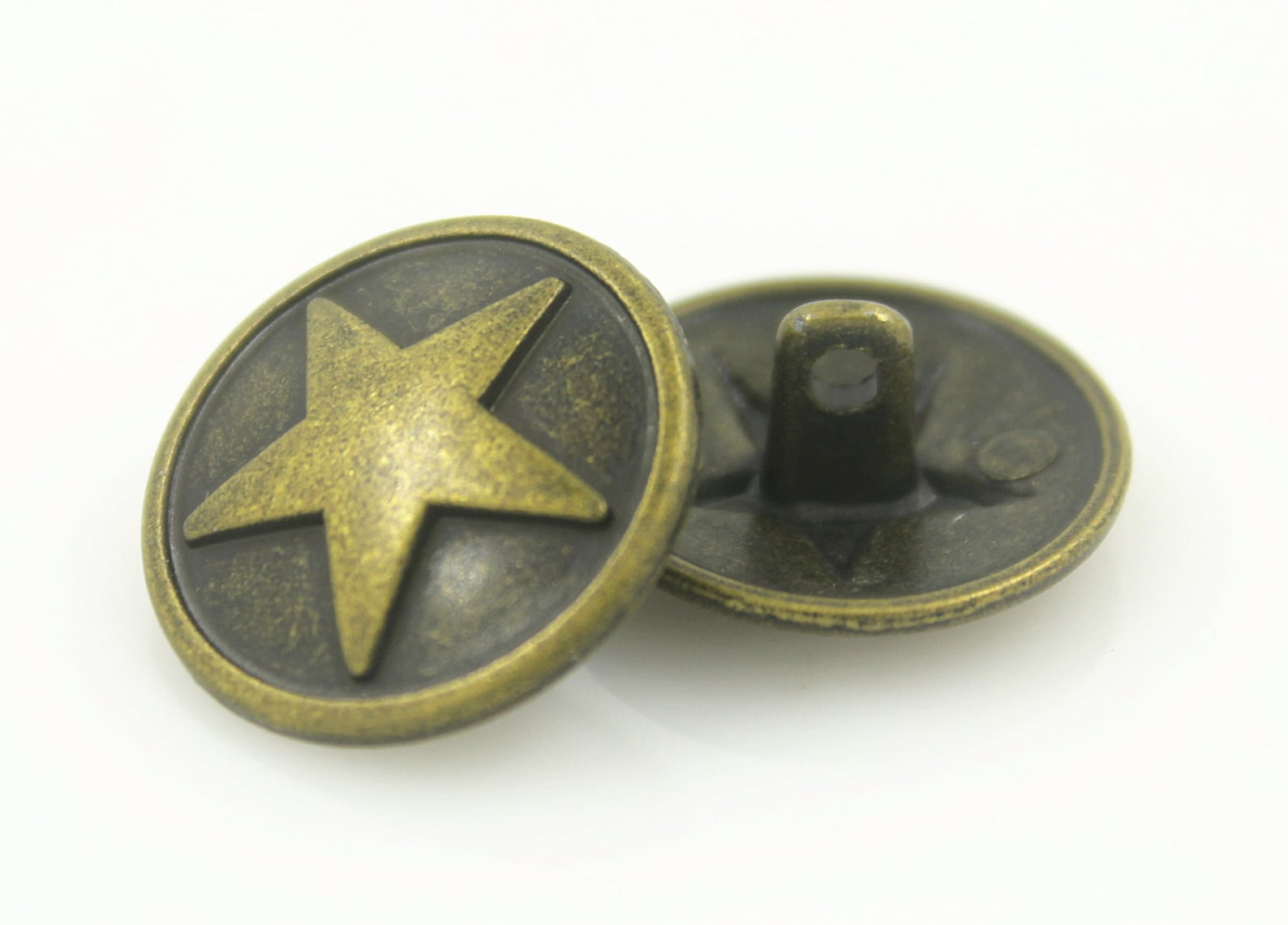 Star Metal Buttons - Star Metal Shank Buttons in Antique Brass Color ...