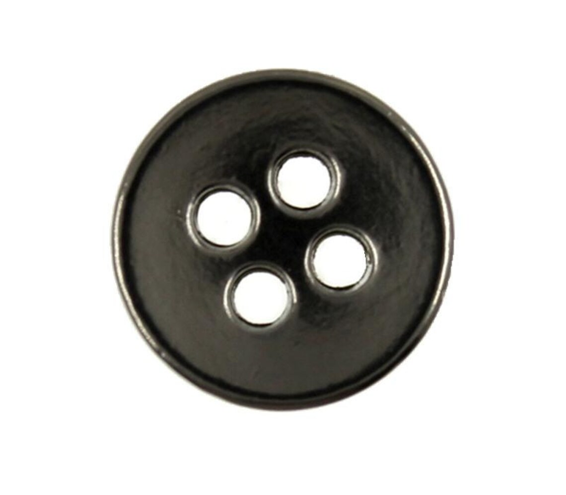 Metal Buttons Thick Pearlized Gunmetal Metal Hole Buttons | Etsy