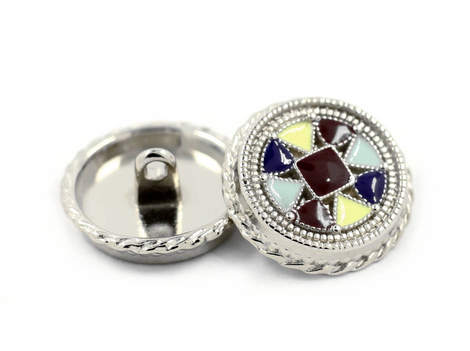 Metal Buttons Color Lattice Gunmetal Color Shank Metal - Etsy