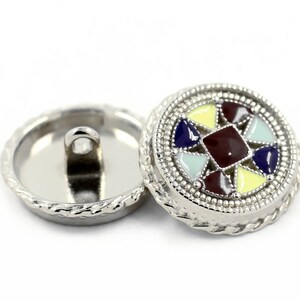 Metal Buttons - Color Lattice Gunmetal Color Shank Metal Buttons - 22mm ...