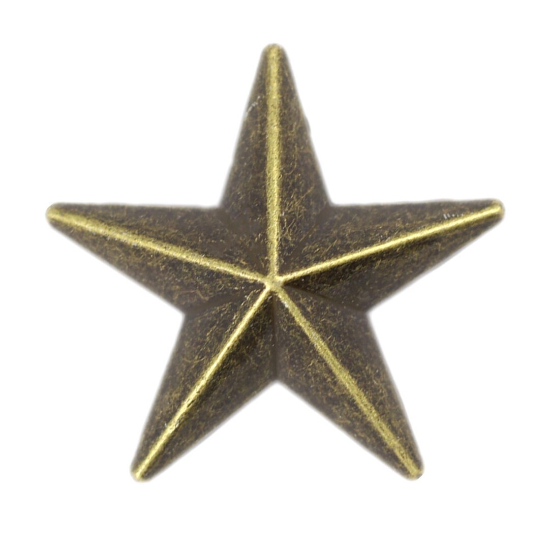 Large Star Metal Shank Buttons in Antique Brass Color - 28mm - 1 1/8 ...