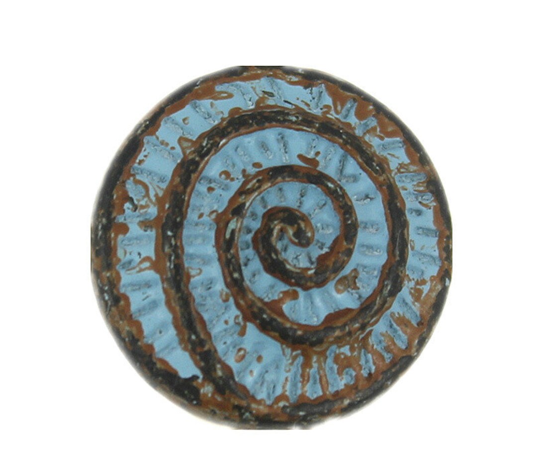 Shell Metal Buttons - Spiral Shell Blue Patina Metal Shank Buttons ...