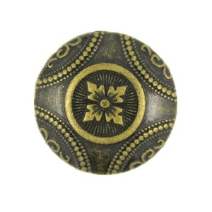 Metal Buttons - Carpet Pattern Antique Brass Metal Shank Buttons - 20mm ...
