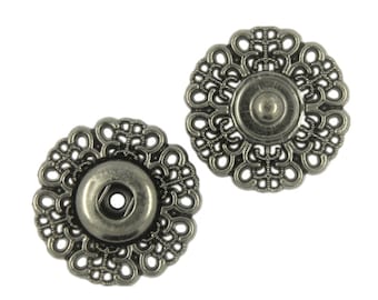 Motif Metal Snap Buttons , Gunmetal Color , Openwork , 0.79 Inch , 5 ...