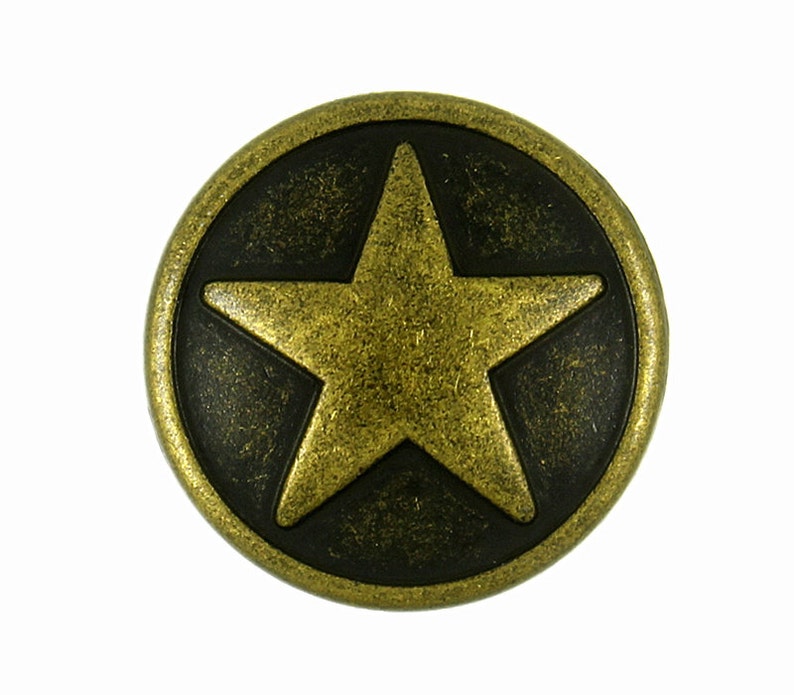 Star Metal Buttons Star Metal Shank Buttons in Antique Brass - Etsy