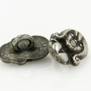 Metal Buttons - Girl Metal Shank Buttons in Antique Silver Color - 15mm ...