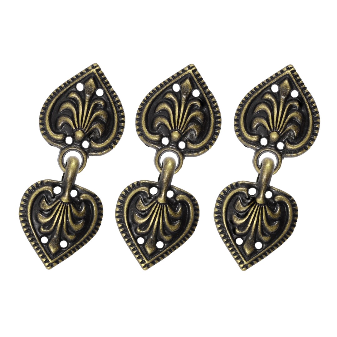 5 Pairs Antique Brass Baroque Spade HOOK and EYE Fasteners - 48mm X ...