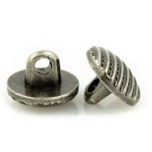 Metal Buttons - Beautiful Parallel Lines Gray Silver Metal Shank ...