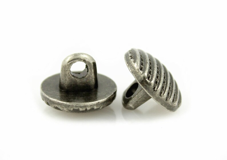 Metal Buttons - Beautiful Parallel Lines Gray Silver Metal Shank ...