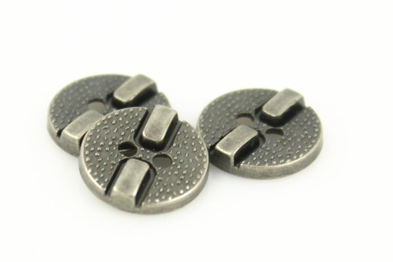 Metal Buttons Gray Silver Locking Device Design Holes | Etsy