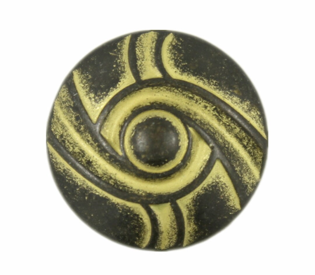 Metal Buttons - Storm Eye Yellow Gunmetal Metal Shank Buttons - 17mm ...