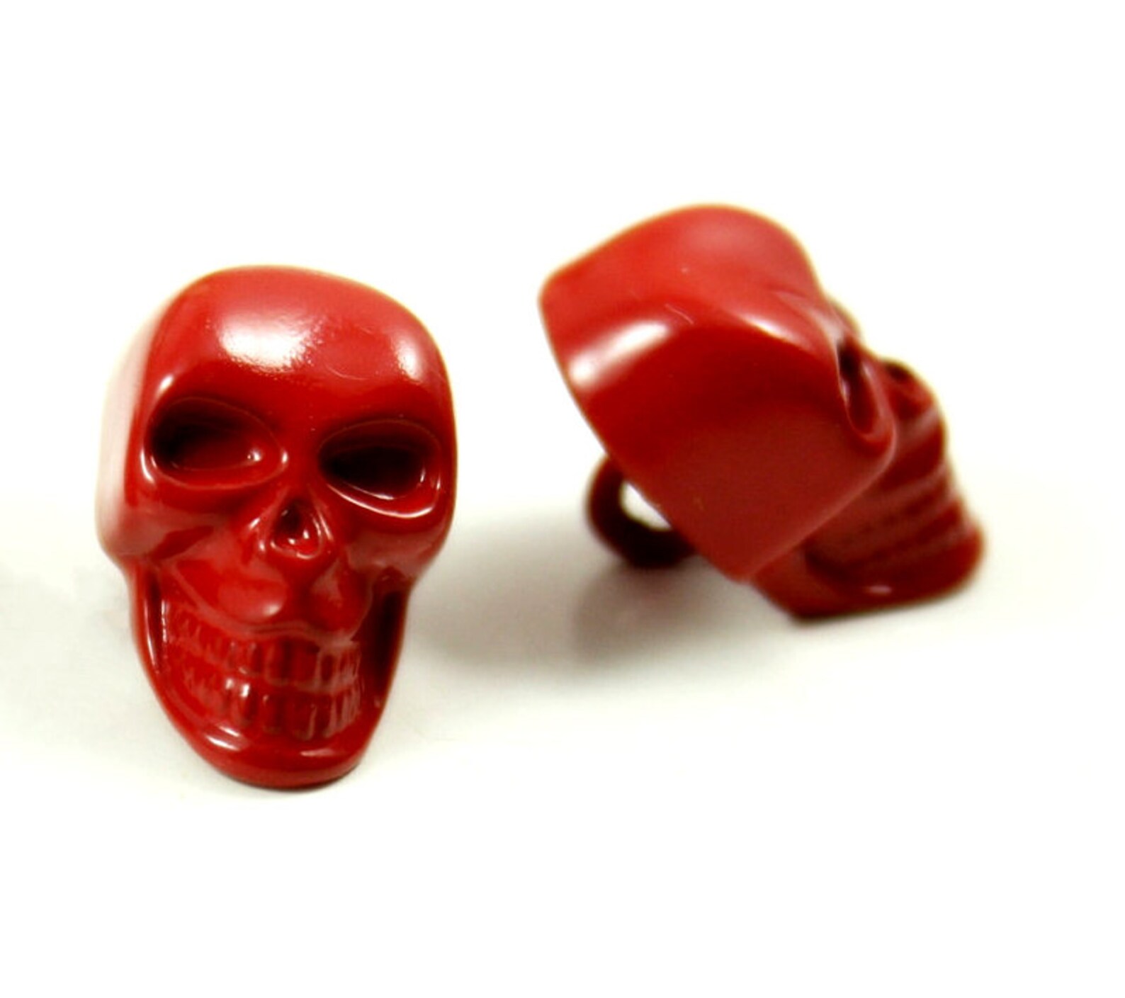 Skull Metal Shank Buttons in Red Color 25mm 1 Inch 2 Pcs | Etsy