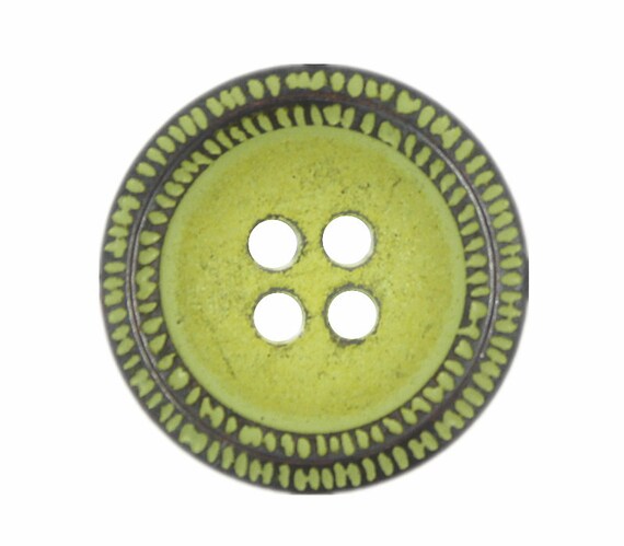 Metal Buttons Matcha Green Painting Gunmetal Concave Metal - Etsy