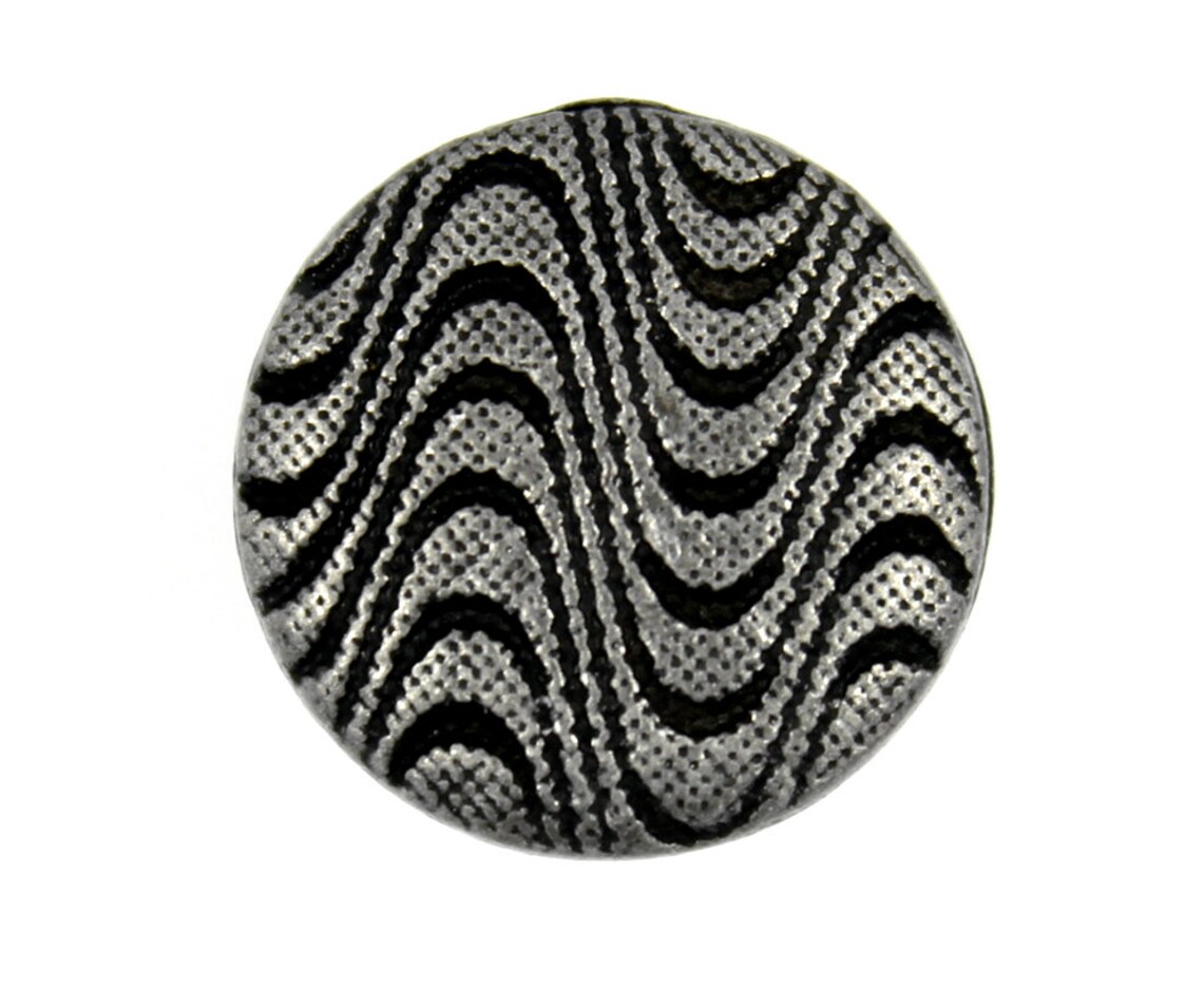 Metal Buttons Antique Silver Ocean Waves Metal Shank Buttons - Etsy