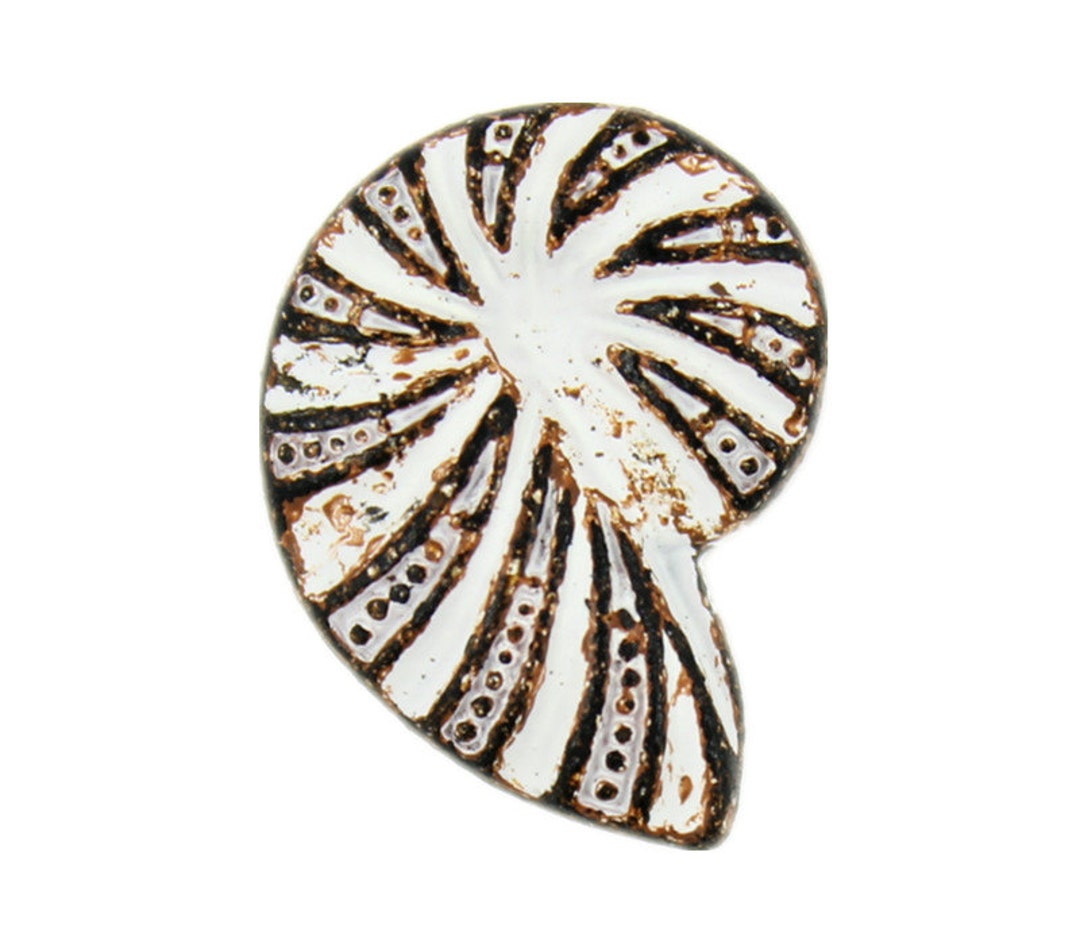 Metal Buttons - Ammonite White Rust Metal Shank Buttons - 20mm - 3/4 ...