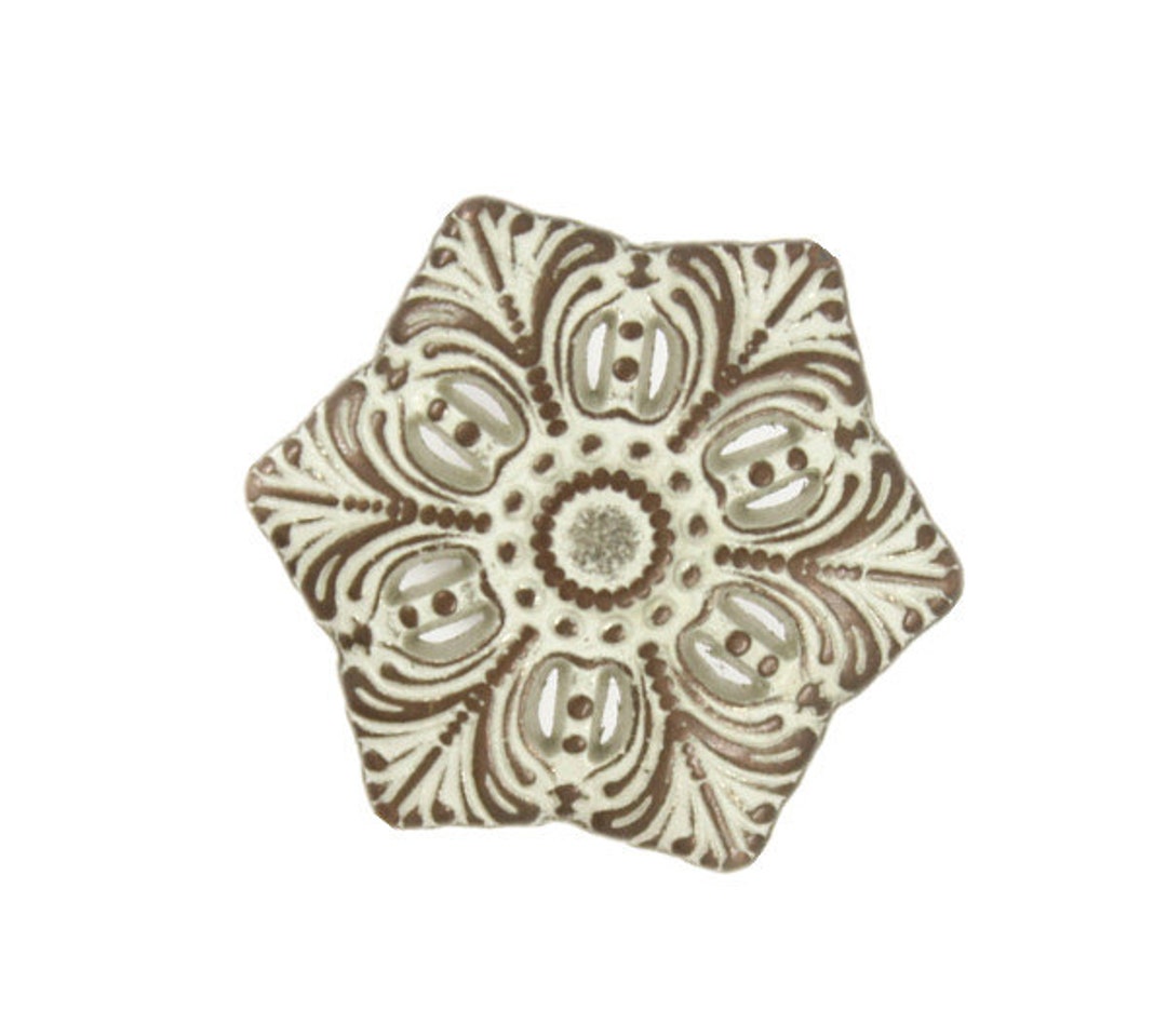 Metal Buttons - Copper White Snowflake Metal Shank Buttons - 20mm - 3/4 ...