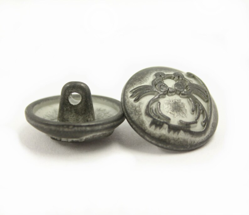 Metal Buttons Gunmetal White Cartoon Cat Metal Shank Buttons | Etsy