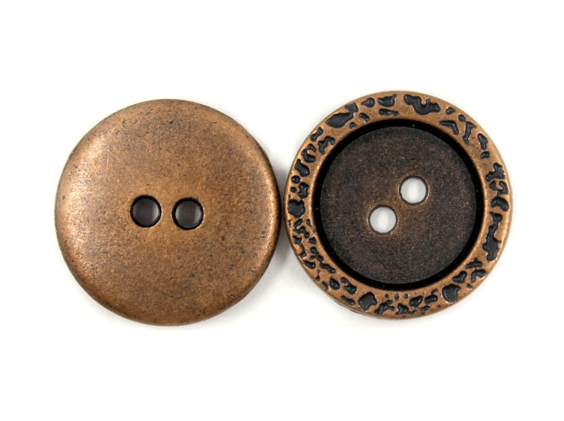 Metal Buttons Stone Texture Thicken Border Copper Metal Hole - Etsy