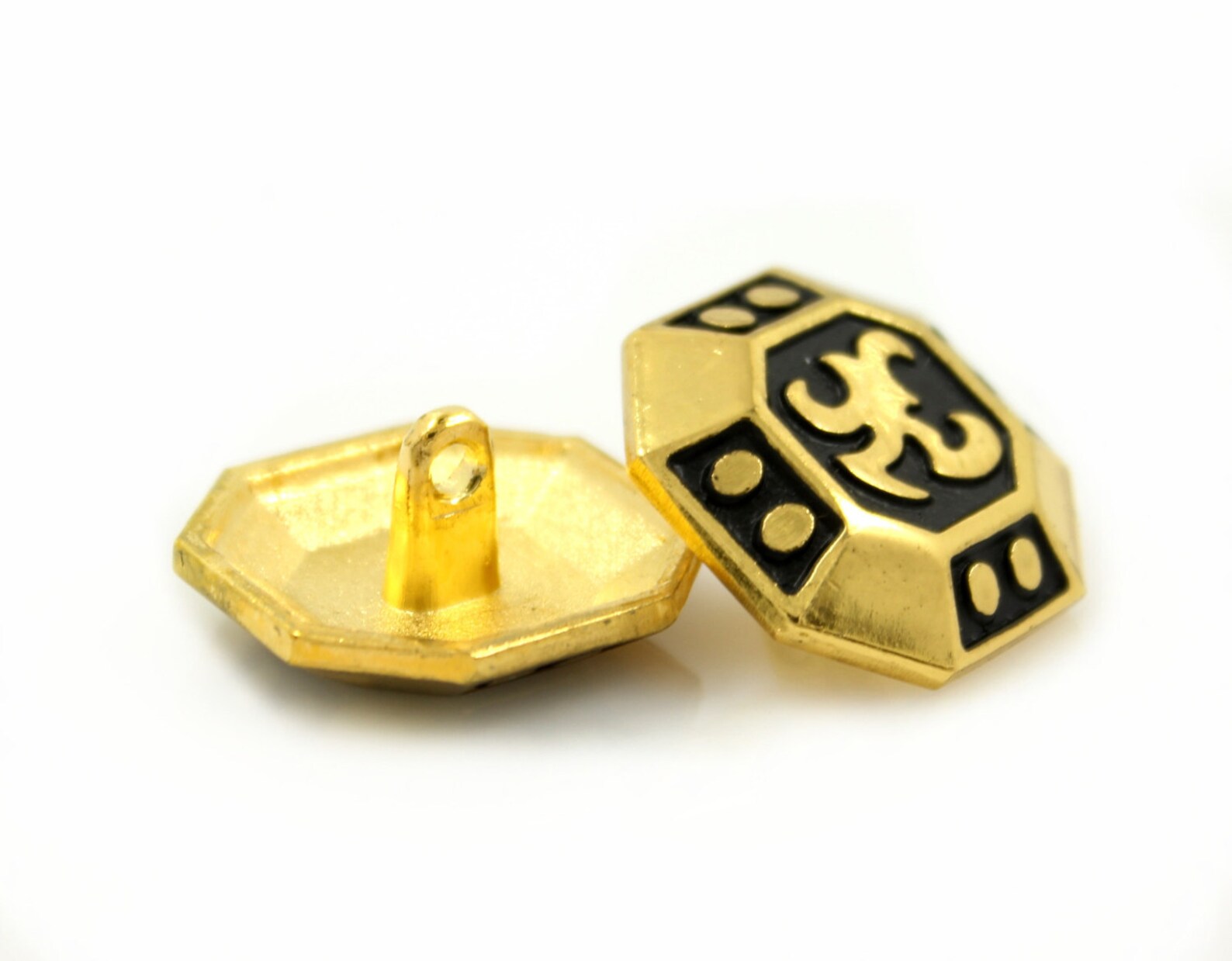 Metal Buttons Gold Octagon Emblem Metal Shank Buttons 25mm - Etsy