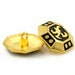 Metal Buttons - Gold Octagon Emblem Metal Shank Buttons - 25mm - 1 Inch ...