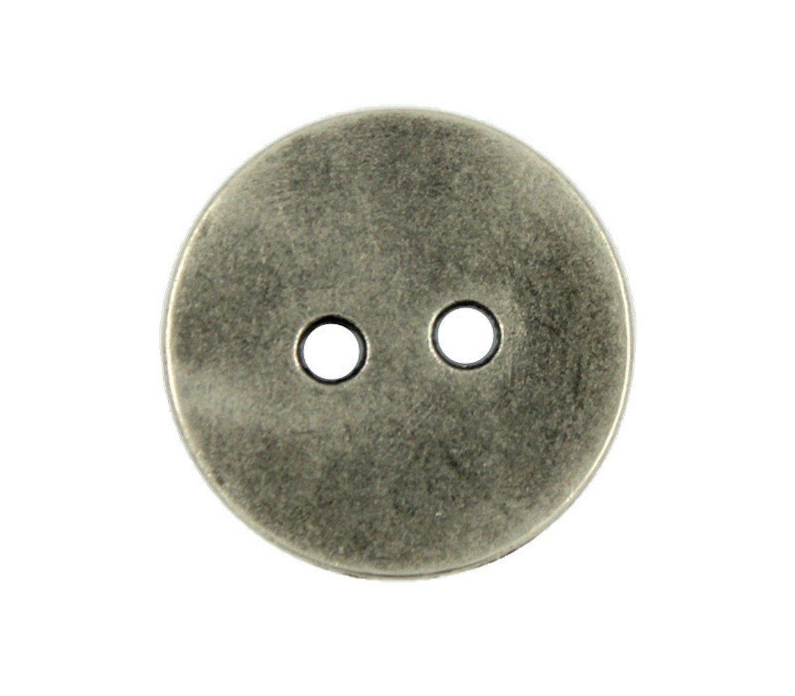 Metal Buttons - Minimalist Gray Silver Hole Buttons - 25mm - 1 Inch - 4 ...