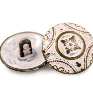 Metal Buttons - Carpet Pattern Antique Brass Metal Shank Buttons in ...