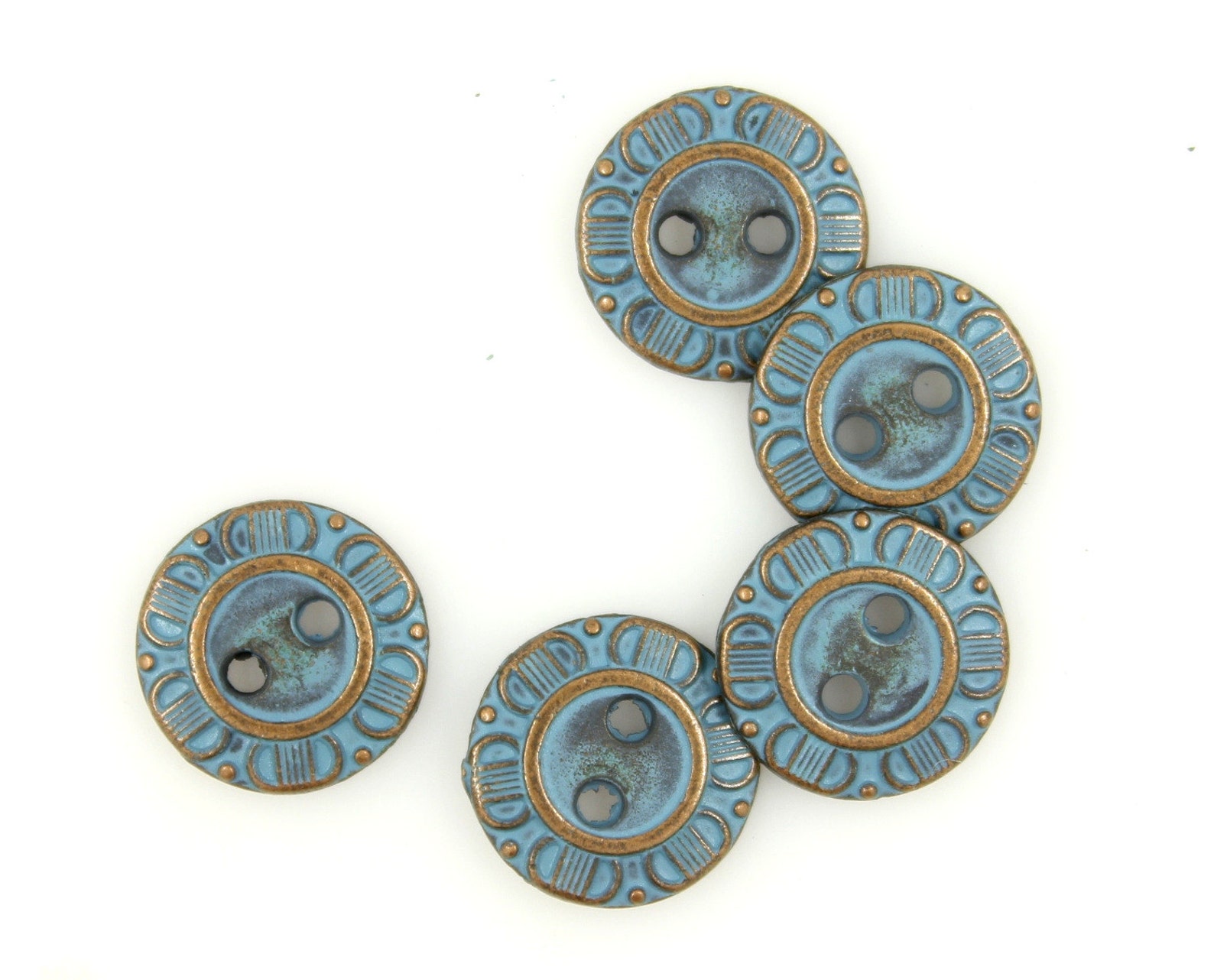 Metal Buttons Small Copper Metal Hole Flower Buttons in | Etsy