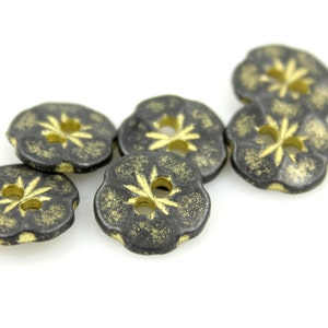 Metal Buttons - Gunmetal Yellow Flower Metal Hole Buttons - 13mm - 1/2 ...