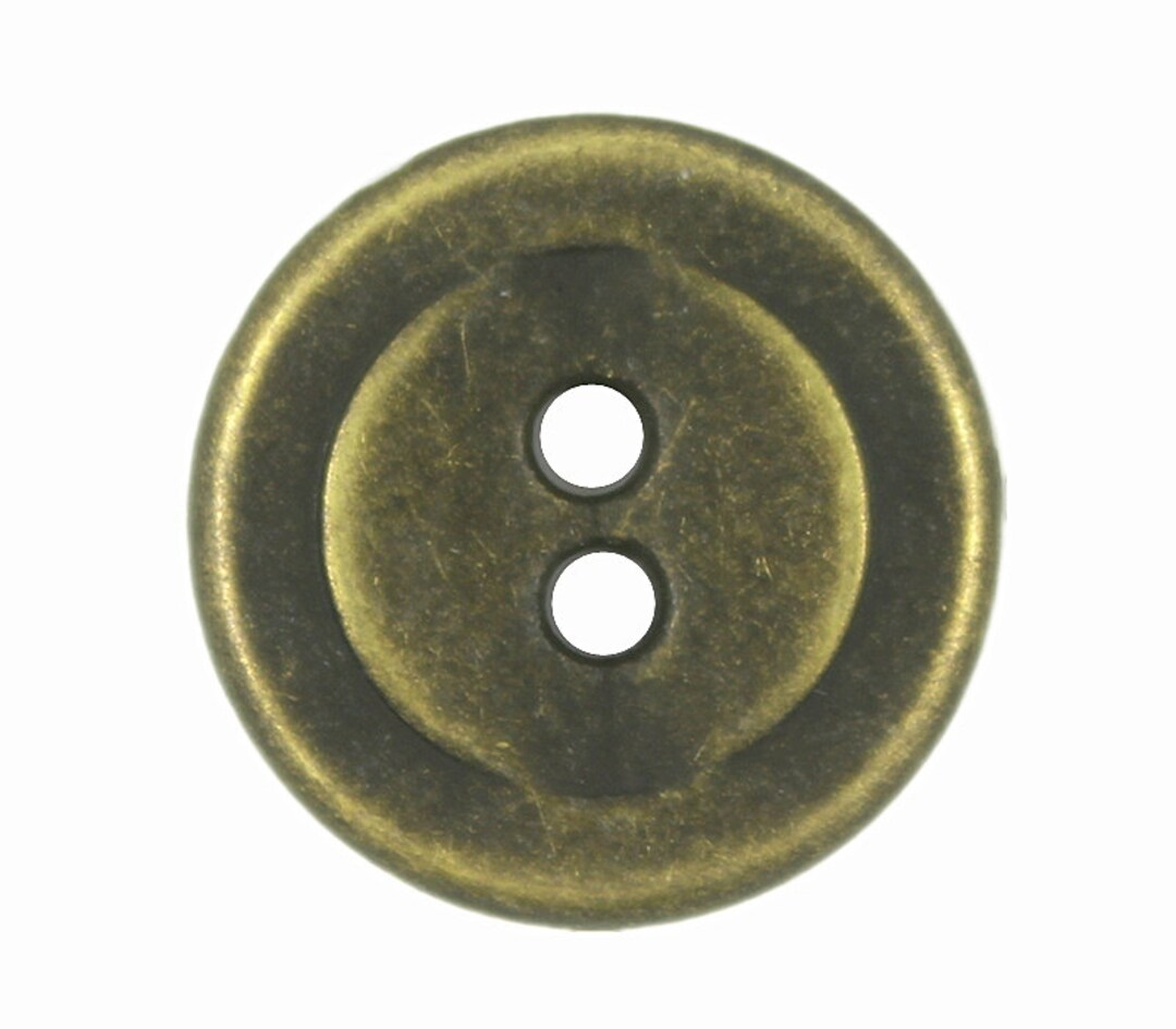 Metal Buttons - Layered Circles Metal Hole Buttons in Antique Brass ...
