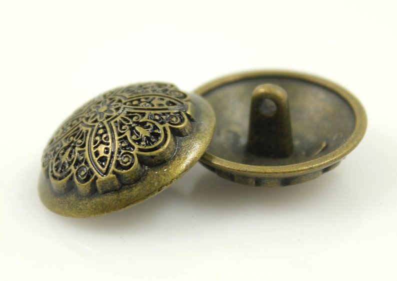 Metal Buttons Embossed Mandala Retro Brass Metal Shank - Etsy