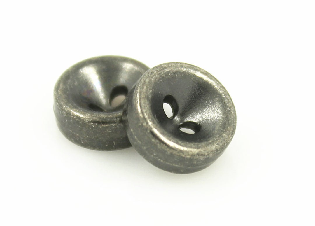 Metal Buttons - Funnel Center Gunmetal Cylindrical Metal Hole Buttons ...