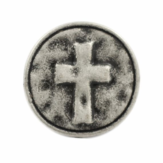 Cross Metal Buttons Cross Heraldry Antique Silver Metal | Etsy