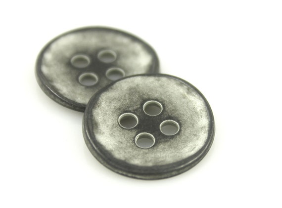 Metal Buttons Gunmetal White Metal Hole Buttons 18mm | Etsy