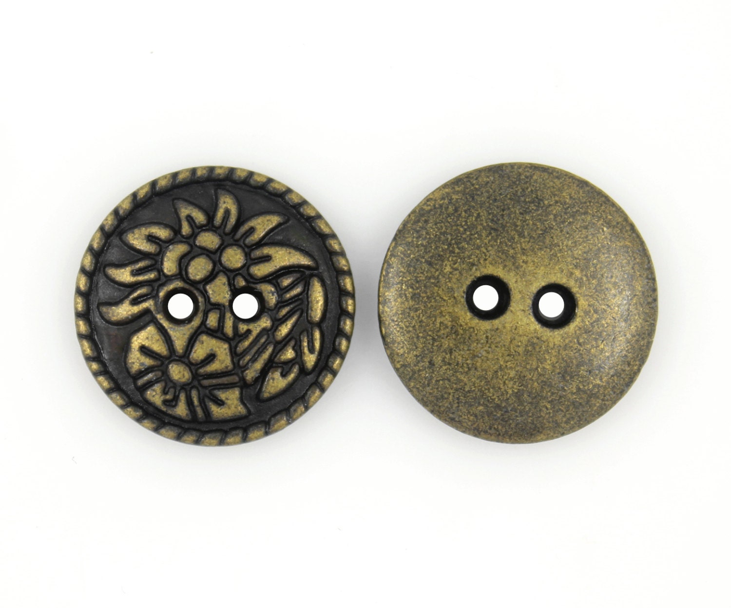 Metal Buttons Retro Brass Tropical Flowers Patterns Metal - Etsy