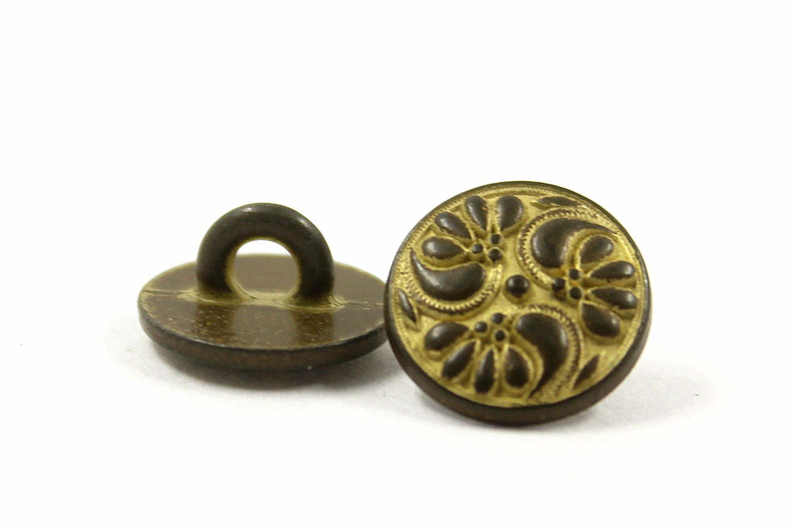 Small Metal Buttons Flower Swirl Metal Shank Buttons in | Etsy