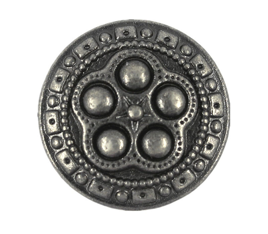 Metal Buttons - Pentacle Beads Metal Shank Buttons in Gray Silver Color ...