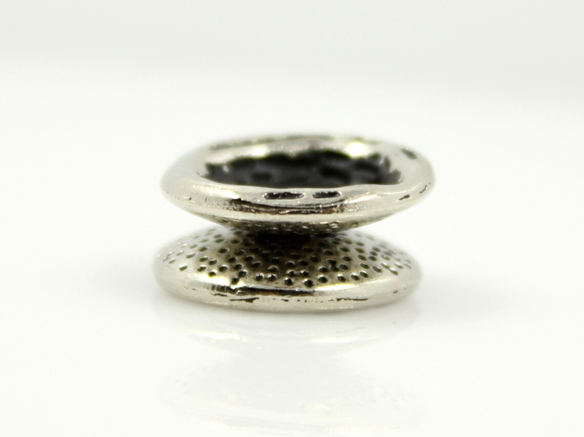 Metal Buttons Shiny Silver Concave Hole Buttons With Black | Etsy