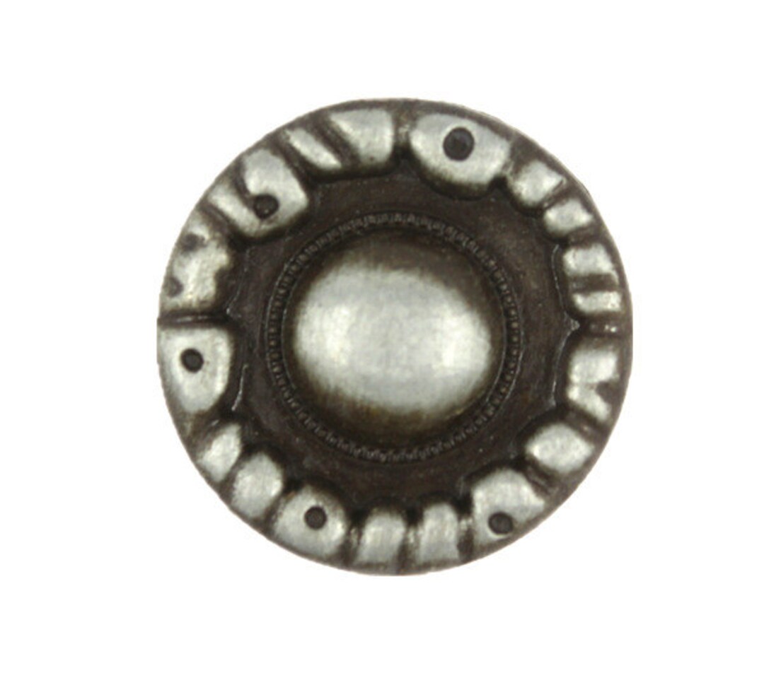 Metal Buttons - Rock Circle Metal Shank Buttons in Iron Patina Color ...