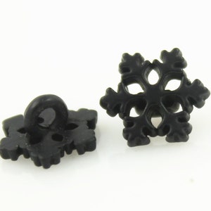 Metal Buttons Black Snowflake Metal Shank Buttons 10mm 3/8 Inch 6 Pcs ...