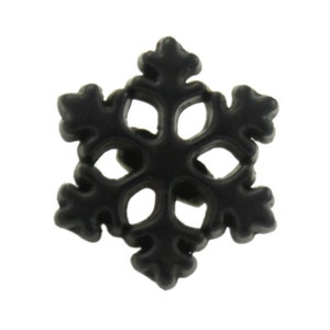 Metal Buttons - Black Snowflake Metal Shank Buttons - 10mm - 3/8 Inch ...